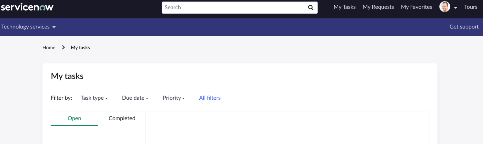 Employee Center – additional filters on My Tasks – DevMyDay ServiceNow blog